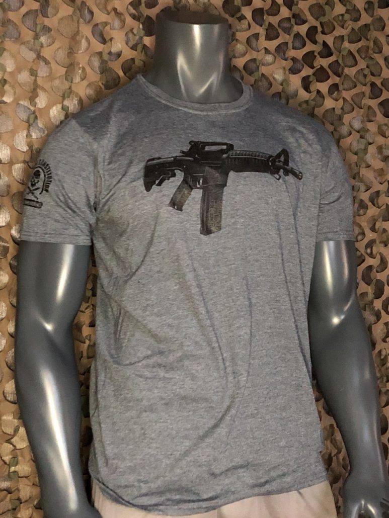 AR-15 T-Shirt with Sleeve Insignia – Extreme Casualtees